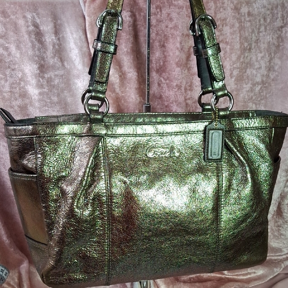 Coach | Bags | Coach Bronze Metallic Tote Bag F7721 | Poshmark
